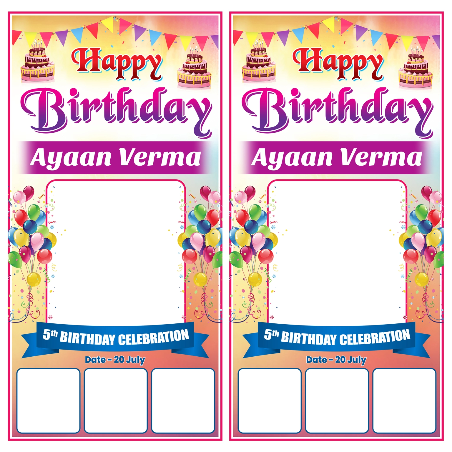 Birthday Flex Banner PSD Template | Happy Birthday Poster Design ...