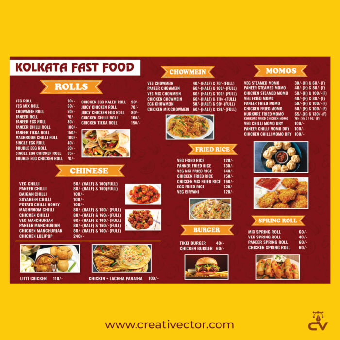 Fast Food Menu Card Design PSD | Restaurant & Cafe Menu Template ...
