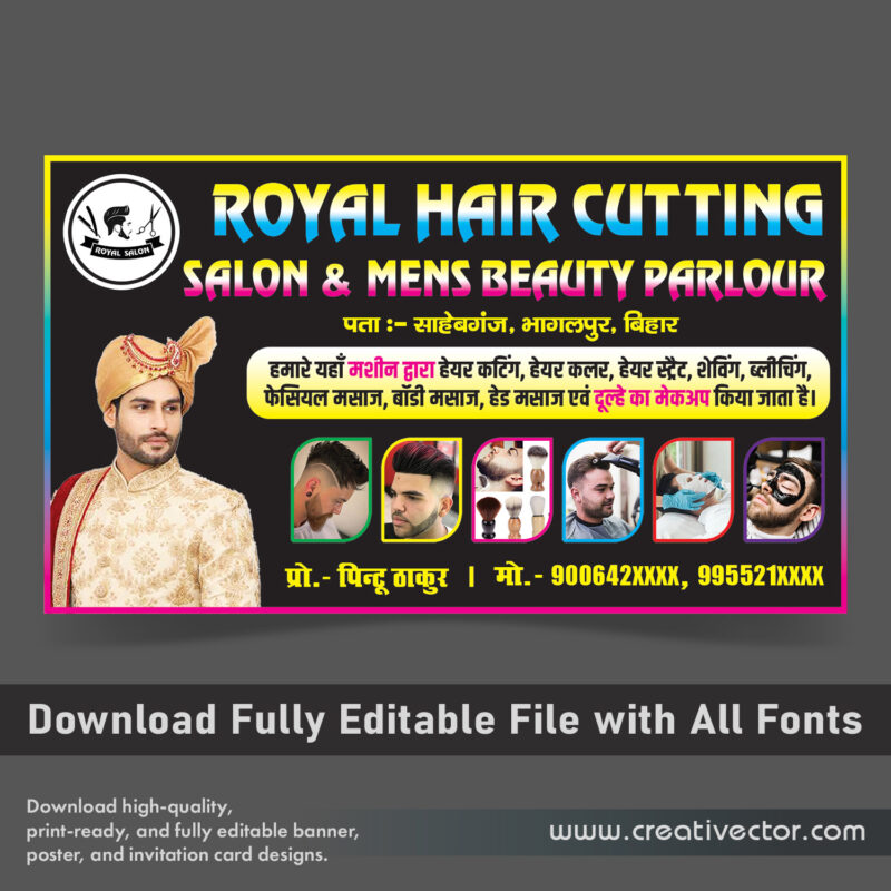Mens Salon Banner Design PSD | Hair Cutting & Beauty Parlour Flex ...
